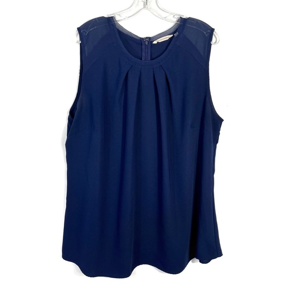 Soft Surroundings | Tops | Soft Surroundings Navy Blue Chiffon ...